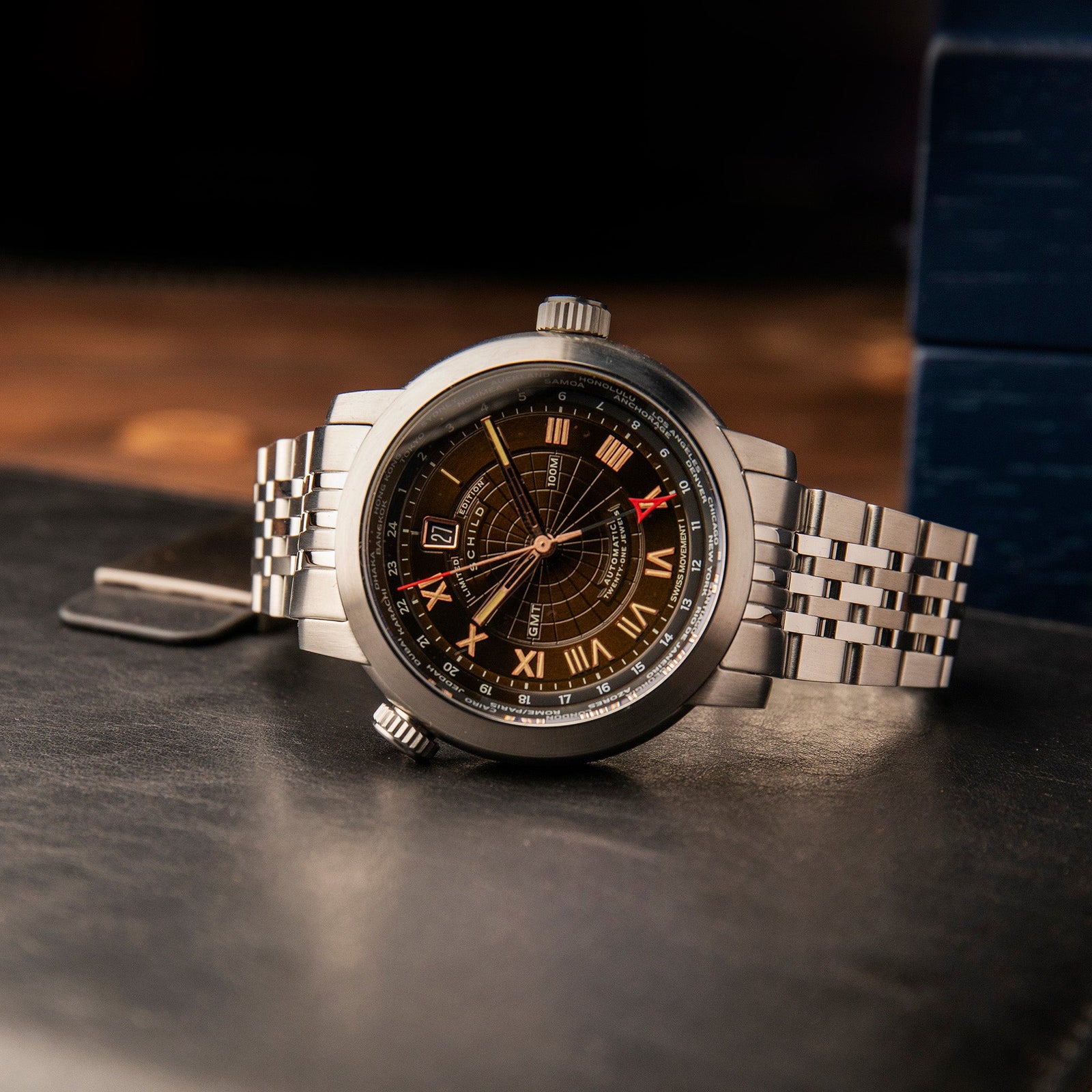 Schild Heinrich Swiss automatic GMT Chocolate Rose Men's Watch SC-1004