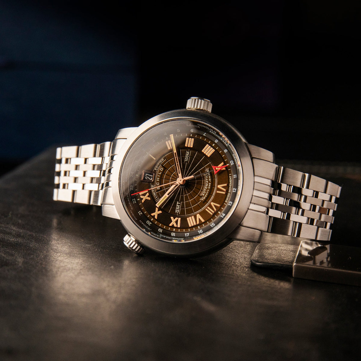 Schild Heinrich Swiss automatic GMT Chocolate Rose Men's Watch SC-1004